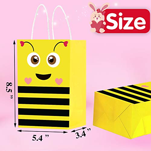 Funnlot Valentine Day Gift Bags For Kids 12PCS Cute Valentine Candy Bags Valentine Treat Bags Animals Valentine Paper Bags With Handles For Chocolate Snacks Valentine Party Favor Bags