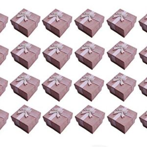 HAMIYA 24Pcs Ring Box Small Gift Boxes Sturdy Cardboard Cube Box for Jewelry Pendant 1.6 x 1.6 x 1.2 Inches (Pink)