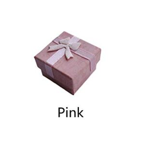 HAMIYA 24Pcs Ring Box Small Gift Boxes Sturdy Cardboard Cube Box for Jewelry Pendant 1.6 x 1.6 x 1.2 Inches (Pink)