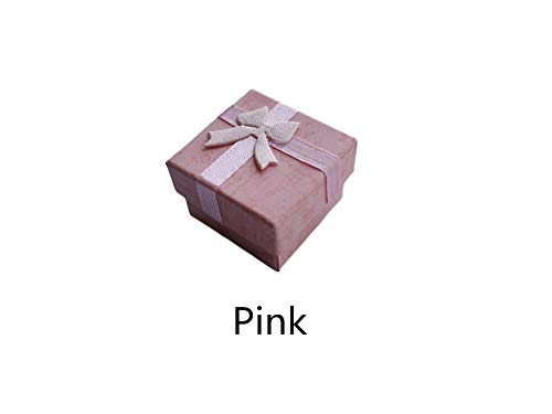 HAMIYA 24Pcs Ring Box Small Gift Boxes Sturdy Cardboard Cube Box for Jewelry Pendant 1.6 x 1.6 x 1.2 Inches (Pink)