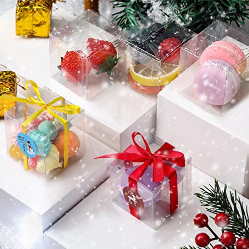 200 Pcs Clear Favor Boxes Plastic Gift Boxes Small Clear Box Transparent Wedding Favor Boxes Square Clear Treat Boxes for Wedding Birthday Party Baby Shower Bridal Shower, 2 x 2 x 2 Inch