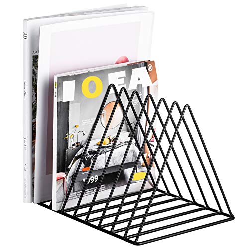 2 Pcs Magazine Holder,Desktop File Sorter Organizer Triangle Bookshelf Decor Home Office,Photography Props（Black）