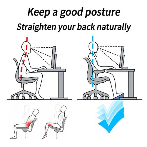 Adjustable Height Foot Rest Under Desk at Work - 6 Height Sturdy Office Footrest - Added Comfort Memory Foam - Non Slip Bottom - Straighten Back & Hip & Leg and Improve Posture