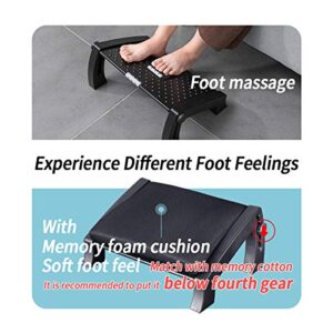 Adjustable Height Foot Rest Under Desk at Work - 6 Height Sturdy Office Footrest - Added Comfort Memory Foam - Non Slip Bottom - Straighten Back & Hip & Leg and Improve Posture