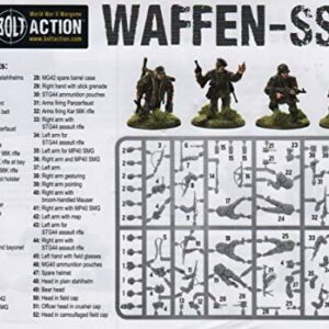 WarLord Bolt Action Waffen-SS WWII SS-Grenadier Figures 1:56 Military Table Top Wargaming Plastic Model Kit 402012101