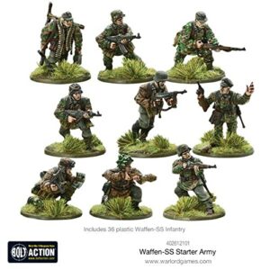 WarLord Bolt Action Waffen-SS WWII SS-Grenadier Figures 1:56 Military Table Top Wargaming Plastic Model Kit 402012101