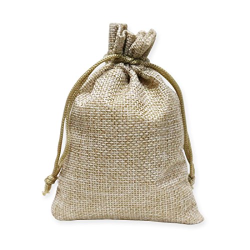 20 Pieces Burlap Bags with Drawstring, 5.4x3.7 inch Burlap Drawstring Gift Bag Jewelry Pouches for Wedding and Party Favors, DIY Craft, Presents, Christmas