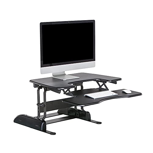 Vari - VariDesk Pro Plus 30 - Height Adjustable Standing Desk Converter for Home Office - Sit to Stand Desk with 11 Height Settings, Spring-Assisted Lift, and Weighted Base - Fully Assembled, Black