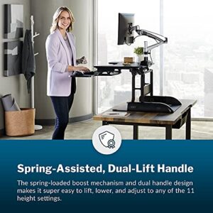 Vari - VariDesk Pro Plus 30 - Height Adjustable Standing Desk Converter for Home Office - Sit to Stand Desk with 11 Height Settings, Spring-Assisted Lift, and Weighted Base - Fully Assembled, Black