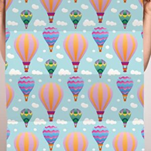 CENTRAL 23 Baby Shower Wrapping Paper - Neutral - Hot Air Balloons - 6 Sheets Gift Wrap - For Birthday, Chritmas, Holiday - For Girls and Boys - Comes With Fun Stickers