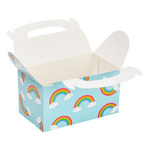 BLUE PANDA 24 Pack Rainbow Gable Boxes, Goodie Gift Box for Kids Birthday Themed Party Favors, Gifts, Treats (6.2 x 3.5 x 3.6 In)