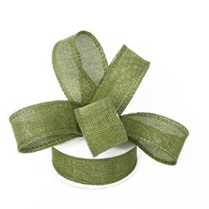 burlap ribbon perfect for wedding home decoration gift wrap bows made handmade art crafts 1-1/2 inch x 10 yard spool (green)