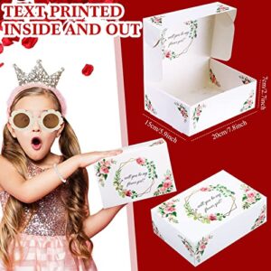 16 Pcs Flower Girl Proposal Box Kit Flower Girl Gifts Flower Girl Box Round Glasses Necklace Pearl Bracelet Diamond Pen Hair Scrunchies Rose Will You Be My Flower Girl for Wedding (Classic Color)