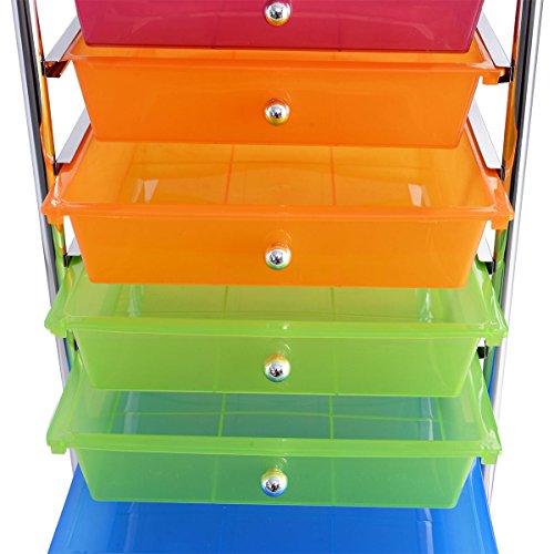 Giantex 10 Drawer Rolling Storage Cart Scrapbook Paper Office School Organizer (Multicolor)