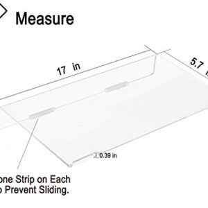 Computer Keyboard Stand, Clear Acrylic PC Keyboard Holder Stand Tilted Computer Keyboard Stand, Keyboard Riser for Ergonomic Easy Typing, Keyboard Stand for Office Desk, Home, School