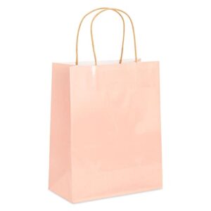 Juvale Pink Gift Bags with Handles for Weddings, Goodies, Birthdays, Baby Showers (8x10 In, 24 Pack)