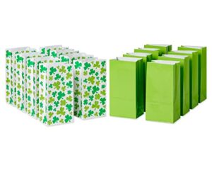 american greetings st. patrick’s day gift bag, green shamrocks(16-count)