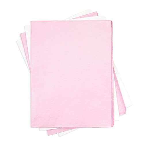 Pink and White Tissue Paper for Gift Wrapping Bags, Metallic Bulk Set (60 Sheets)