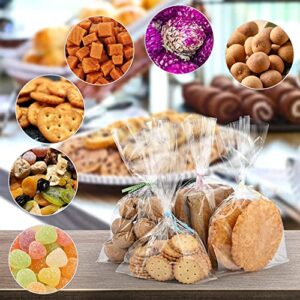 Newkita Clear 6x10 Cellophane Bags - Goodie Bags, Cake Pop Rice Crispy Bags With 4" Twist Ties, Candy Bags/Cookie Bags/Treat Bags with Ties/Clear Gift Bags/Cellophane Treat Bags 100 Pack