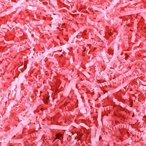 crinkle cut paper shred filler shredded paper for gift box crinkle paper metallic shredded crinkle cut paper easter grass tissue paper for wedding birthday wrapping boxes bags (1/2 lb, pink)