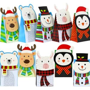 Iconikal Christmas Die-Cut Flip Over Treat & Gift Bags, 20-Count