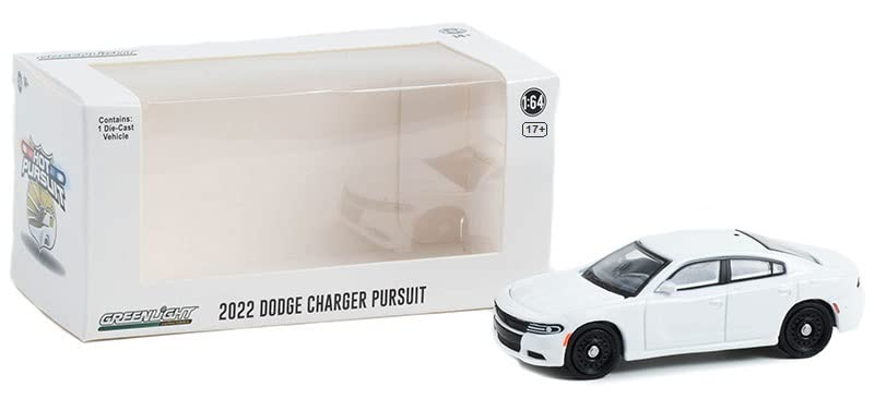 Greenlight 43002-N Hot Pursuit - 2022 Dodge Charger Pursuit Police Cruiser- White 1:64 Scale Diecast