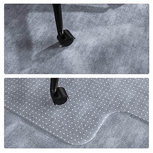 WASJOYE Carpet Chair Mat, Transparent PVC Floor Protector Cover Rug Clear Mat with Non-Slip Studded Lip, Heavy Duty for Home Computer Desk Rolling Chair, Easy Expanded