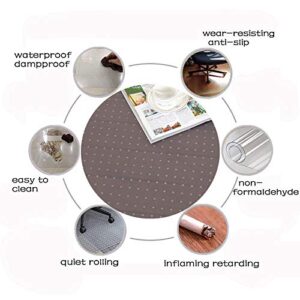 WASJOYE Carpet Chair Mat, Transparent PVC Floor Protector Cover Rug Clear Mat with Non-Slip Studded Lip, Heavy Duty for Home Computer Desk Rolling Chair, Easy Expanded