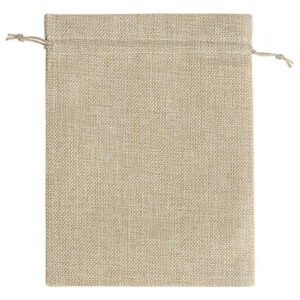 Lucky Monet 25/50/100PCS Burlap Gift Bags Wedding Hessian Jute Bags Linen Jewelry Pouches with Drawstring for Birthday, Party, Wedding Favors, Present, Art and DIY Craft (50Pcs, Cream, 7” x 9”)