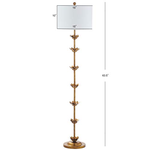 Safavieh FLL4003A Lighting Collection Landen Leaf 63.5" Antique Gold Floor Lamp