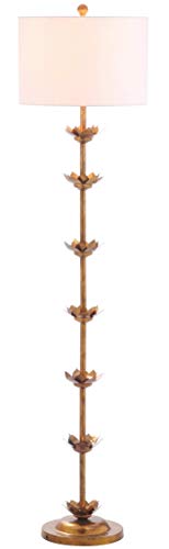 Safavieh FLL4003A Lighting Collection Landen Leaf 63.5" Antique Gold Floor Lamp