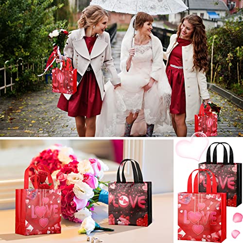 32 Pcs Wedding Party Gift Bags Bridal Party Gift Bags Reusable Wrapping Bag with Handles Bridesmaid Bag Bulk for Wedding, Groomsmen, Bridesmaid, Reads Team Bride, Valentines Party Supplies