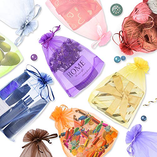 Renashed 50Pcs 8 x 12 Inch Drawstring Organza Gift Bags Jewelry Party Wedding Favor Party Festival Gift Bags Candy Bags (50Pcs Mix Color)