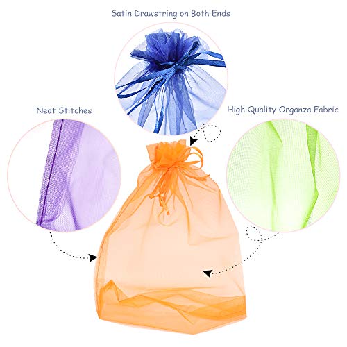 Renashed 50Pcs 8 x 12 Inch Drawstring Organza Gift Bags Jewelry Party Wedding Favor Party Festival Gift Bags Candy Bags (50Pcs Mix Color)