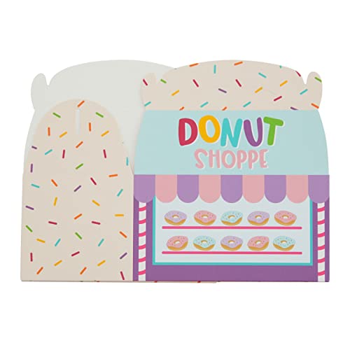 BLUE PANDA 24 Pack Donut Treat Boxes with Handles for Goodies, Donut Grow Up Birthday Party Supplies (6 x 3.3 x 3.6 In)