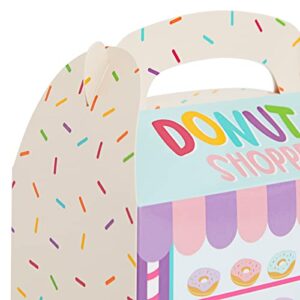 BLUE PANDA 24 Pack Donut Treat Boxes with Handles for Goodies, Donut Grow Up Birthday Party Supplies (6 x 3.3 x 3.6 In)