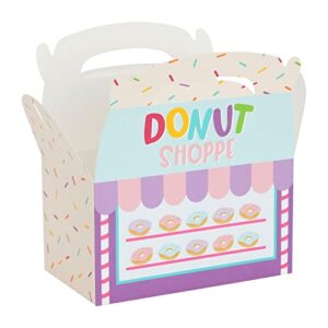 BLUE PANDA 24 Pack Donut Treat Boxes with Handles for Goodies, Donut Grow Up Birthday Party Supplies (6 x 3.3 x 3.6 In)