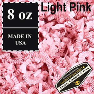 mighty gadget 1/2 lb light pink crinkle cut paper shred filler for gift wrapping & basket filling