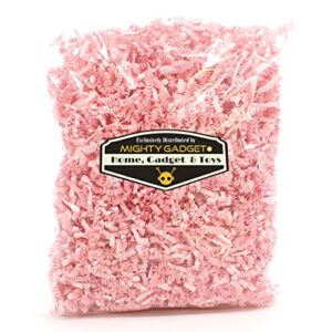 Mighty Gadget 1/2 LB Light Pink Crinkle Cut Paper Shred Filler for Gift Wrapping & Basket Filling