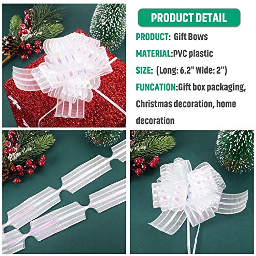 Pull Bow Large Organza Wrapping Pull Bow with Ribbon for Wedding Gift Baskets, 6 Inches Diameter Multicolor (14 Pieces)