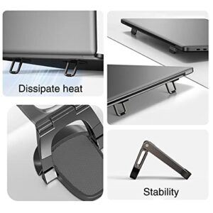 Computer Keyboard Stand Riser for Desk Adjustable Laptop Stand Riser Aluminum Stable for Most Keyboards, Laptop Stand for Other 10-17 Inches Laptop, Black