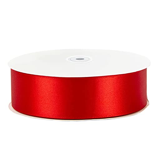 LIUYAXI Red Double Face Satin Ribbon 1-1/2" X 50 Yards, Ribbons Perfect for Crafts, Gift Wrapping, Bow Making and More…