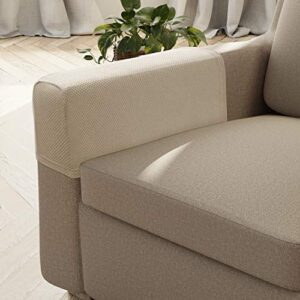 Zenna Home Pixel 2-Piece Stretch Furniture Arm Covers Armrest Protectors, Sand