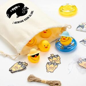 2 Pcs You've Been Ducked Bag Drawstring Backpack Bags Drawstring Gift Bag Reusable Rubber Duck Drawstring Bag Canvas Storage Bags Gift Wrap Bags Party Favor Bags for Duck Enthusiast, 13 x 10.23 Inch