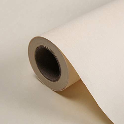 BBJ WRAPS Korean Style Waterproof Floral Wrapping Paper Single Color Bouquet Wrapping Paper Roll for Flowers, 22.8 Inch x 8 Yard, 1 Roll (Beige White)