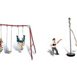 Woodland Scenics Playground Fun (Swing Set, Tetherball & 5 Figures)