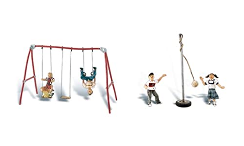 Woodland Scenics Playground Fun (Swing Set, Tetherball & 5 Figures)