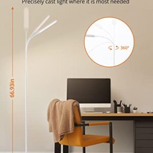 LED Floor Lamp, sympa Floor Lamp Features 4 Color Temperatures & 4 Brightness Levels, Standing Lamp with Adjustable Gooseneck, Touch Control, Stable Base Lamp for Living Room, Bedroom, Office