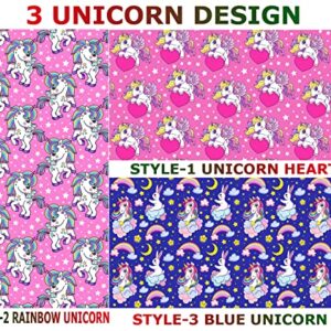 U'COVER Unicorn Birthday Wrapping Paper 6 Large Sheet Gift Wrapping Paper for Girls Kids Baby Shower Women Boys for Wedding Anniversary Holiday Party Graduation Gift Wrap Paper Folded 27 * 37inch