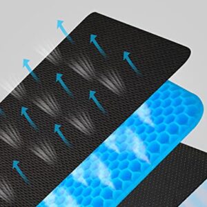 OSWCHIC Gel Seat Cushion Pressure Relief Double Layer Honeycomb Breathable Chair Cooling Pad for Car Driver Office Wheel Chair Butt Hip Support Tailbone Sciatic Nerve Spine Pain Relief